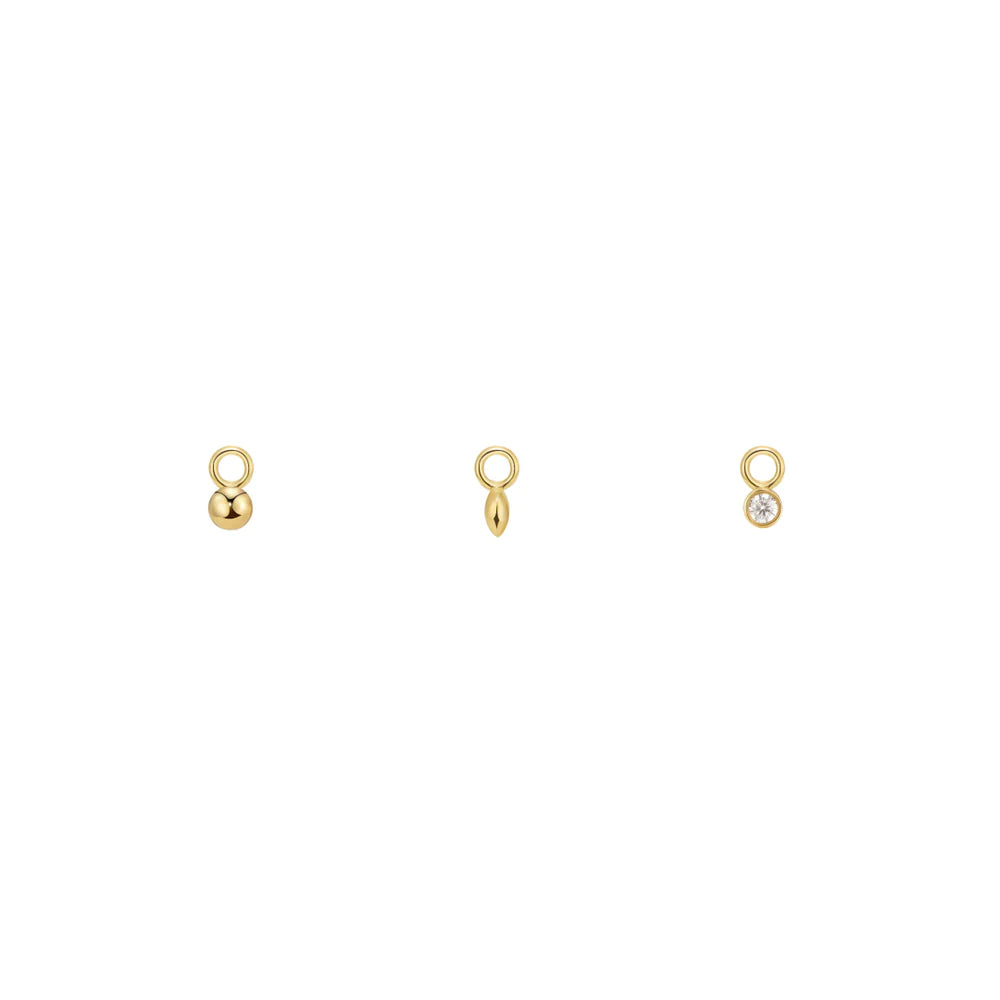 Modern Mood Tiny Charm - Gold Round Bead, Gold Marquise Bead and Bezel – MANTRAFINEJEWELLERY.COM
