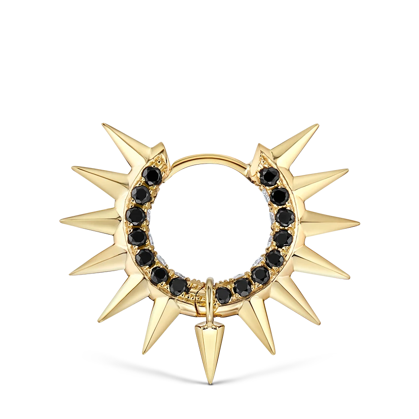 Maria Tash Metal Mohawk with Black and White Diamond Pavé Hoop Earring ...