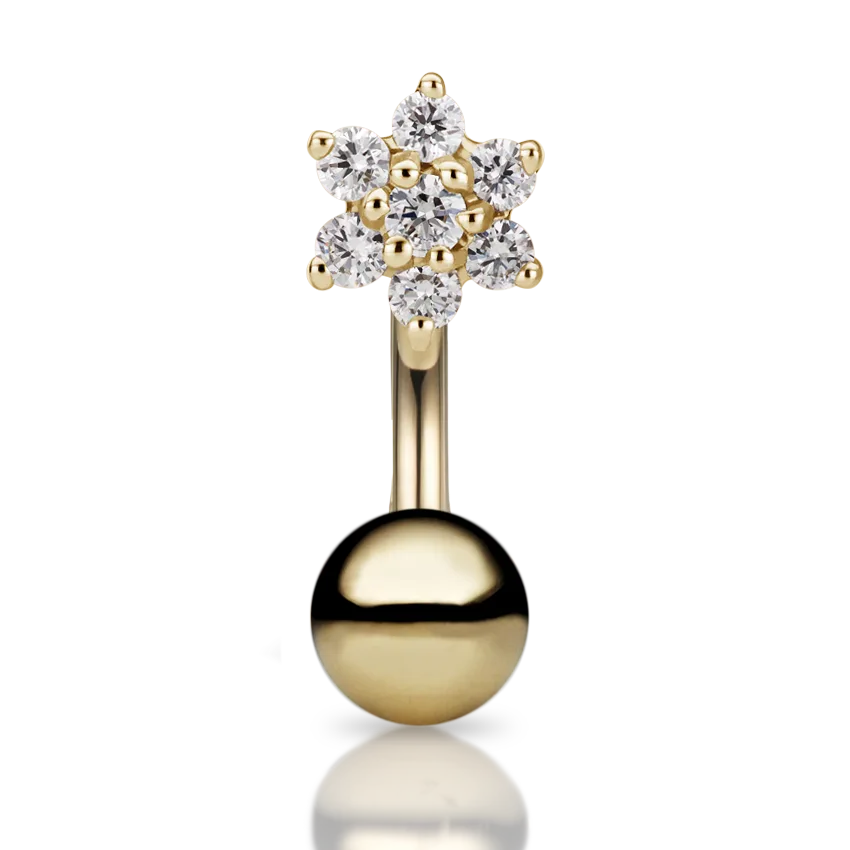 Maria Tash Diamond Flower And Ball Rook Barbell – MANTRAFINEJEWELLERY.COM