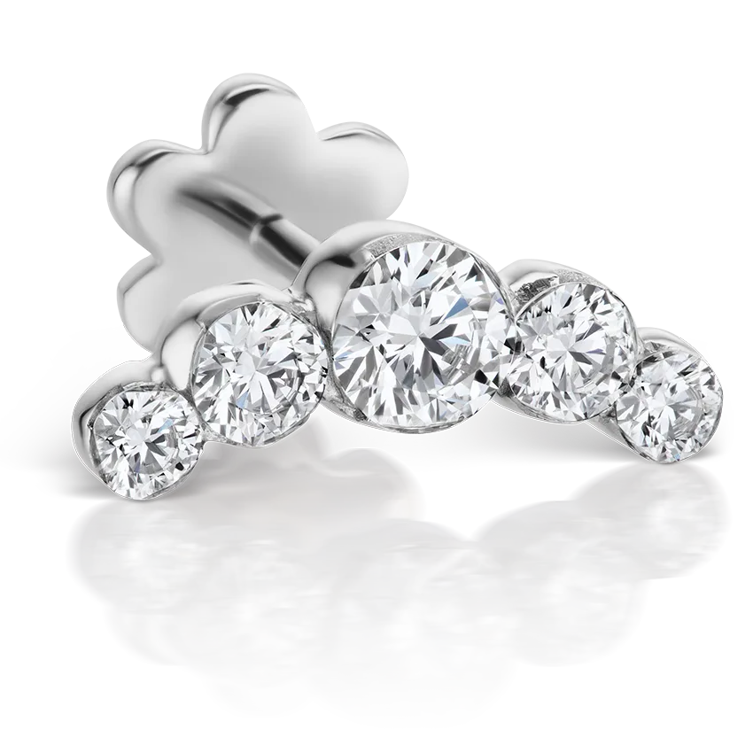 Maria Tash Invisible Set Five Diamond Open Curve Threaded Stud ...