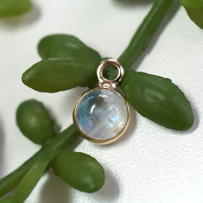 MODERN MOOD MOONSTONE BEZEL CHARM ( ROUND) – MANTRAFINEJEWELLERY.COM
